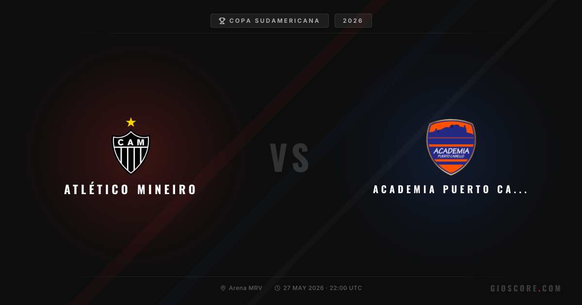 Atlético Mineiro vs Academia Puerto Cabello live score, H2H and lineups ...